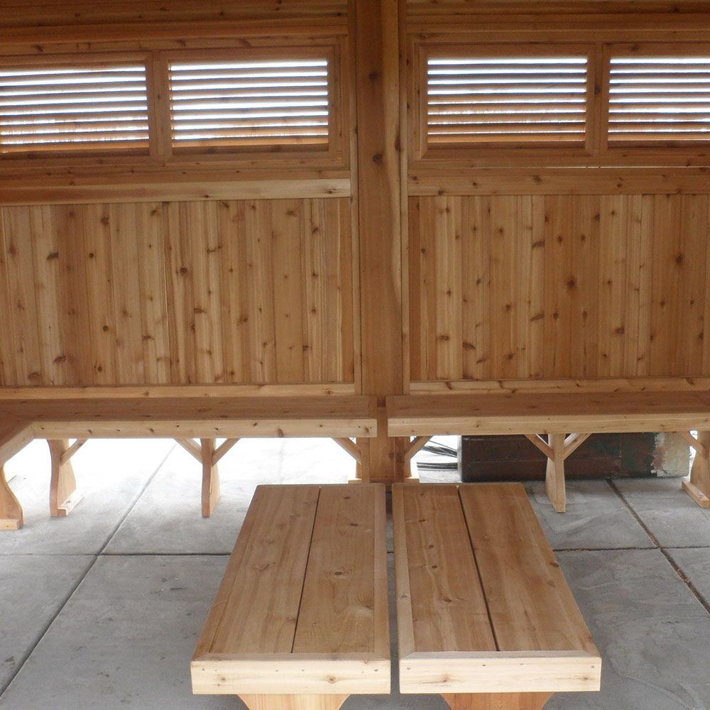 Atlantic Outdoors 8' Rough-Sawn Cedar Wood Holiday Shadow Series Pavil ...
