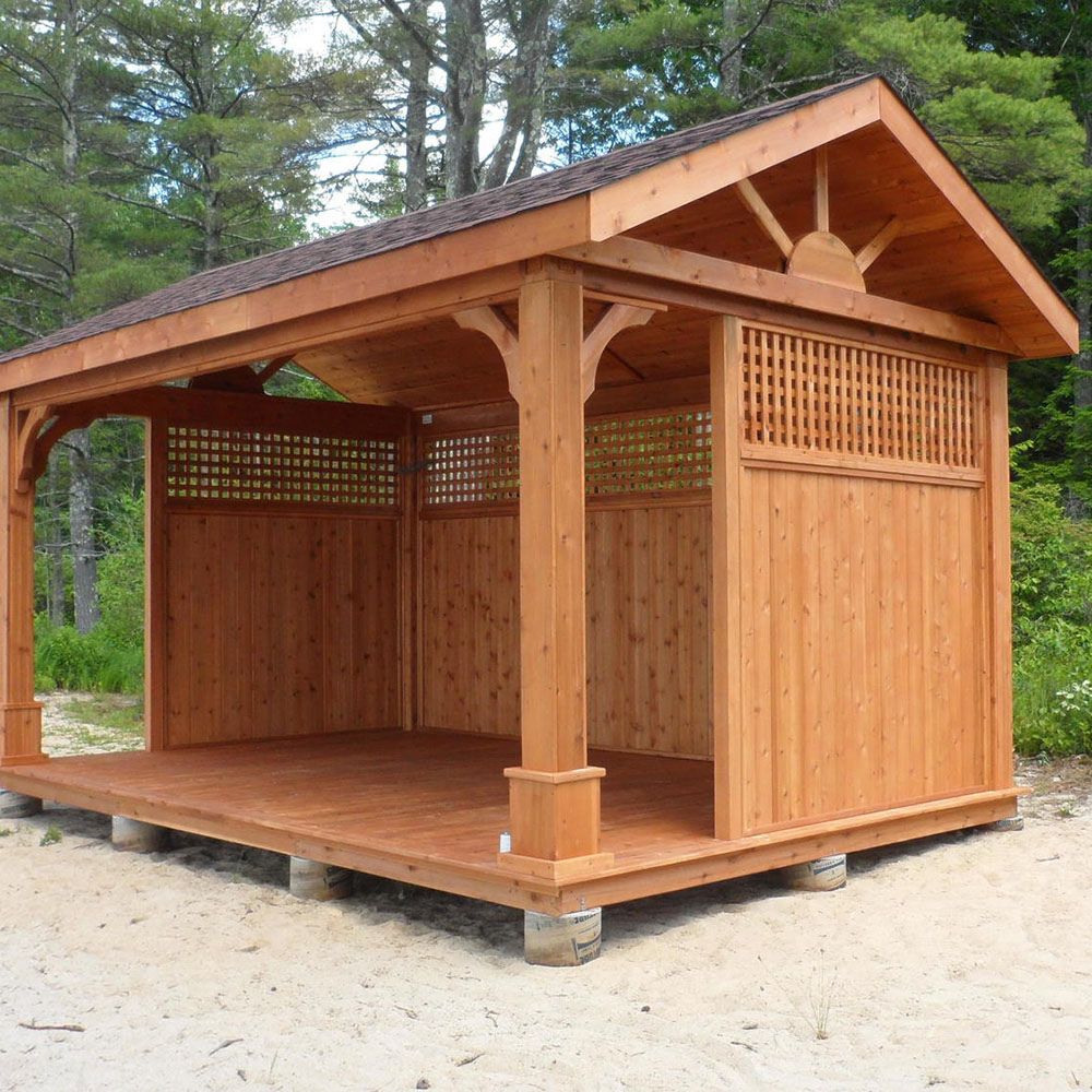 Atlantic Outdoors 16' Pressure-Treated Wood Holiday Shadow Series Pavi ...